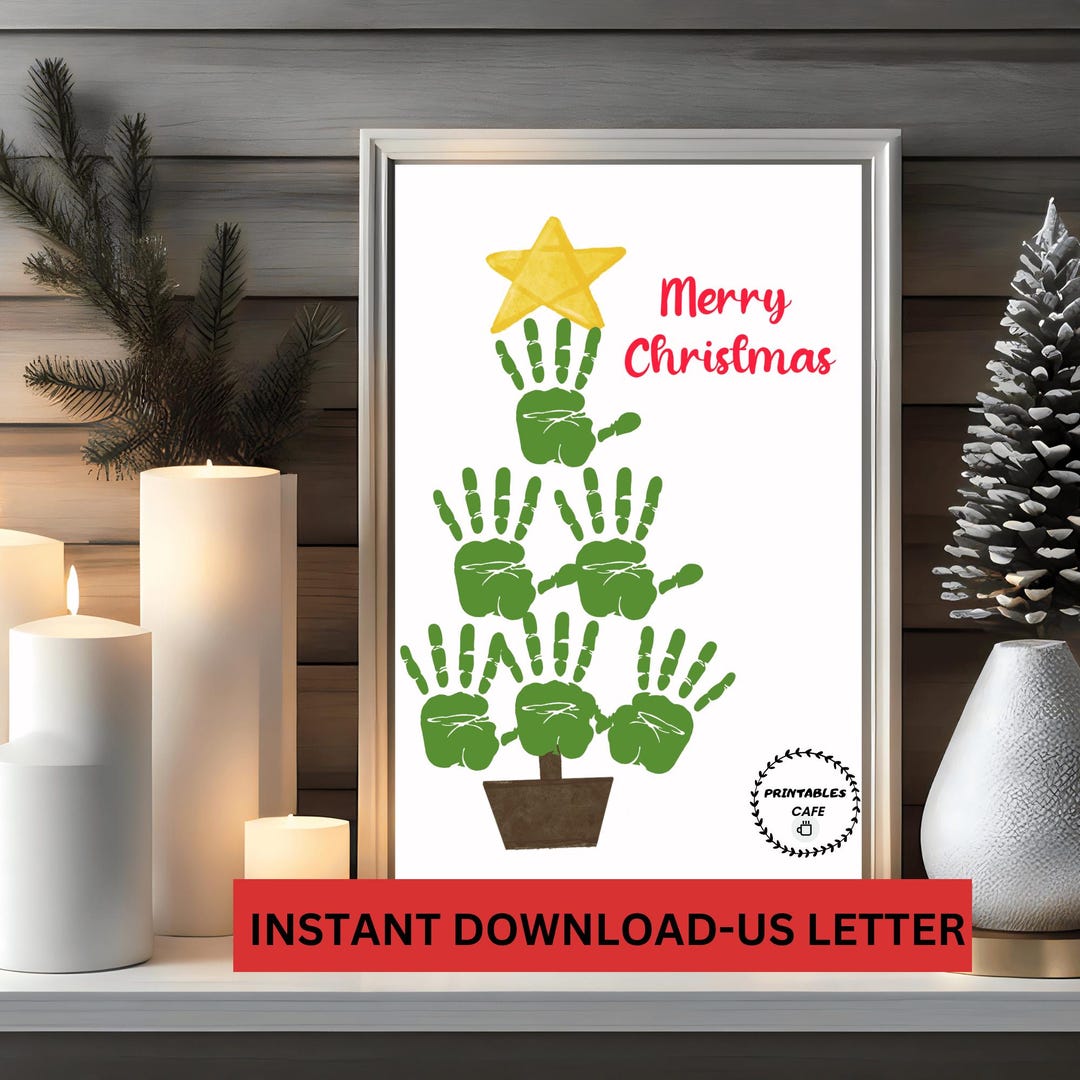 Handprint Christmas Tree Craft – DIY Keepsake Printable for Kids ...