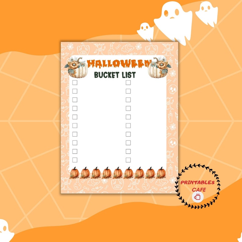 Halloween Bucket List Printable: Kids Activities, Fall Checklist ...