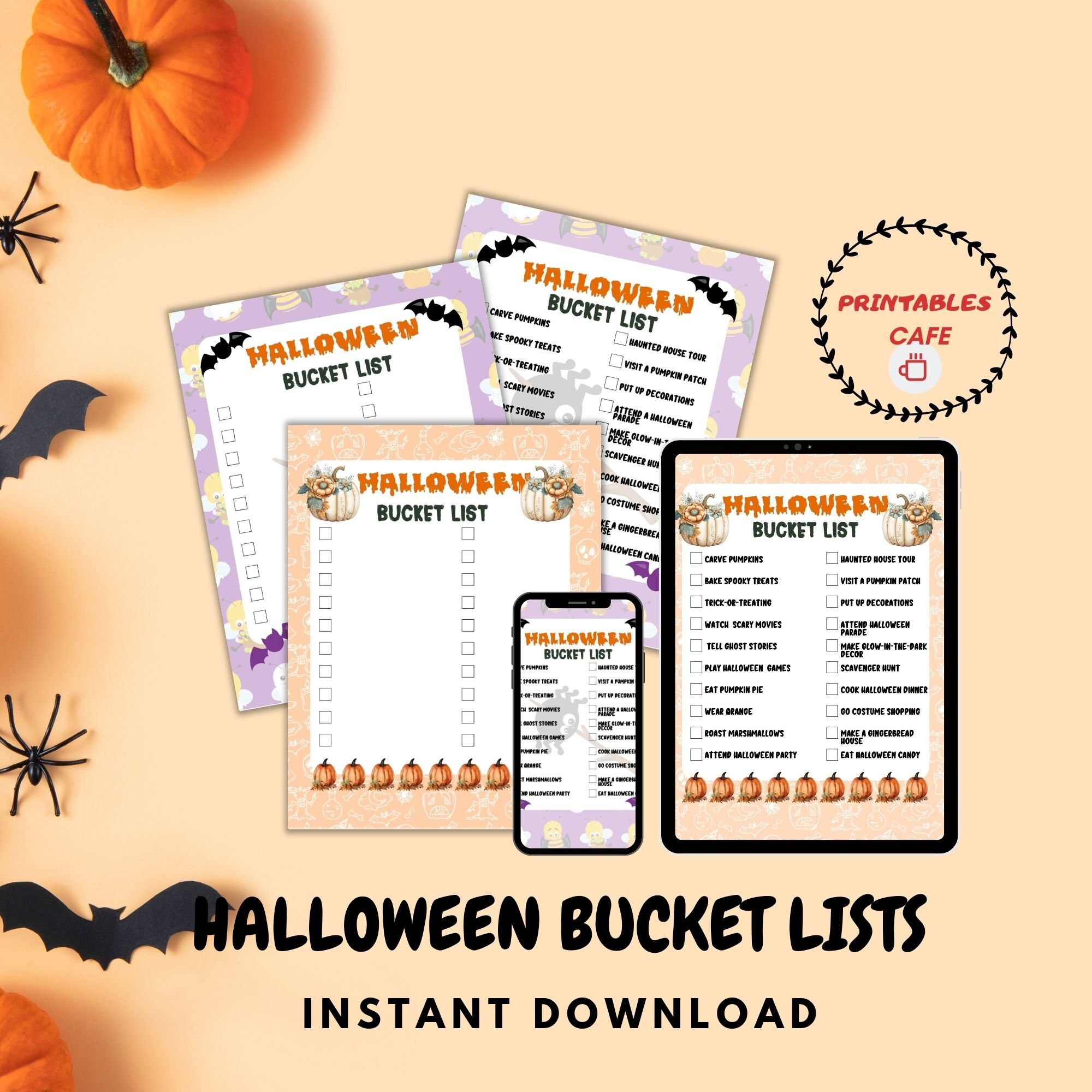 Halloween Bucket List Printable: Kids Activities, Fall Checklist ...