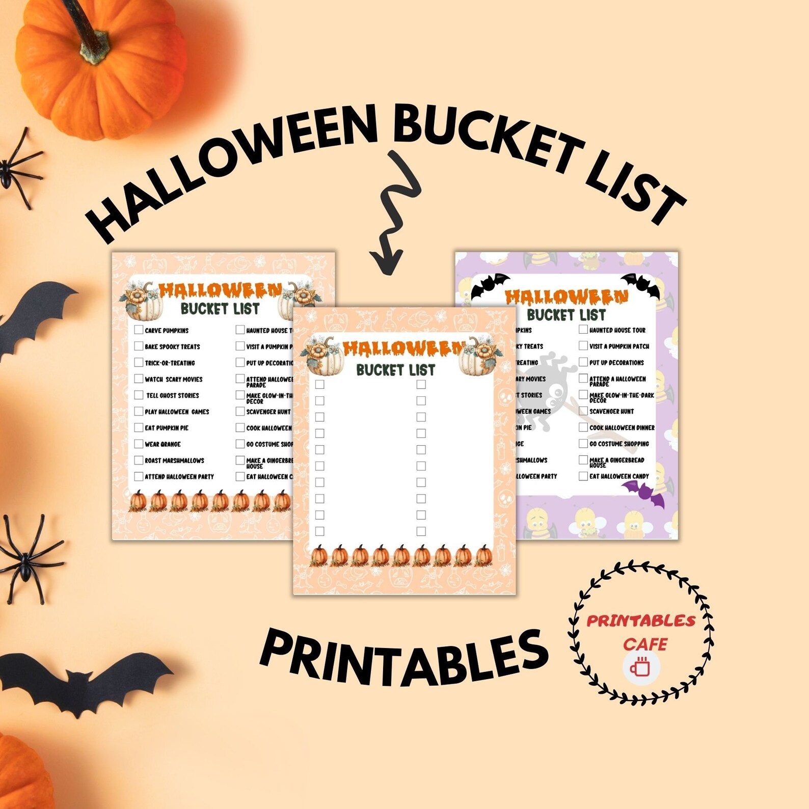 Halloween Bucket List Printable: Kids Activities, Fall Checklist ...