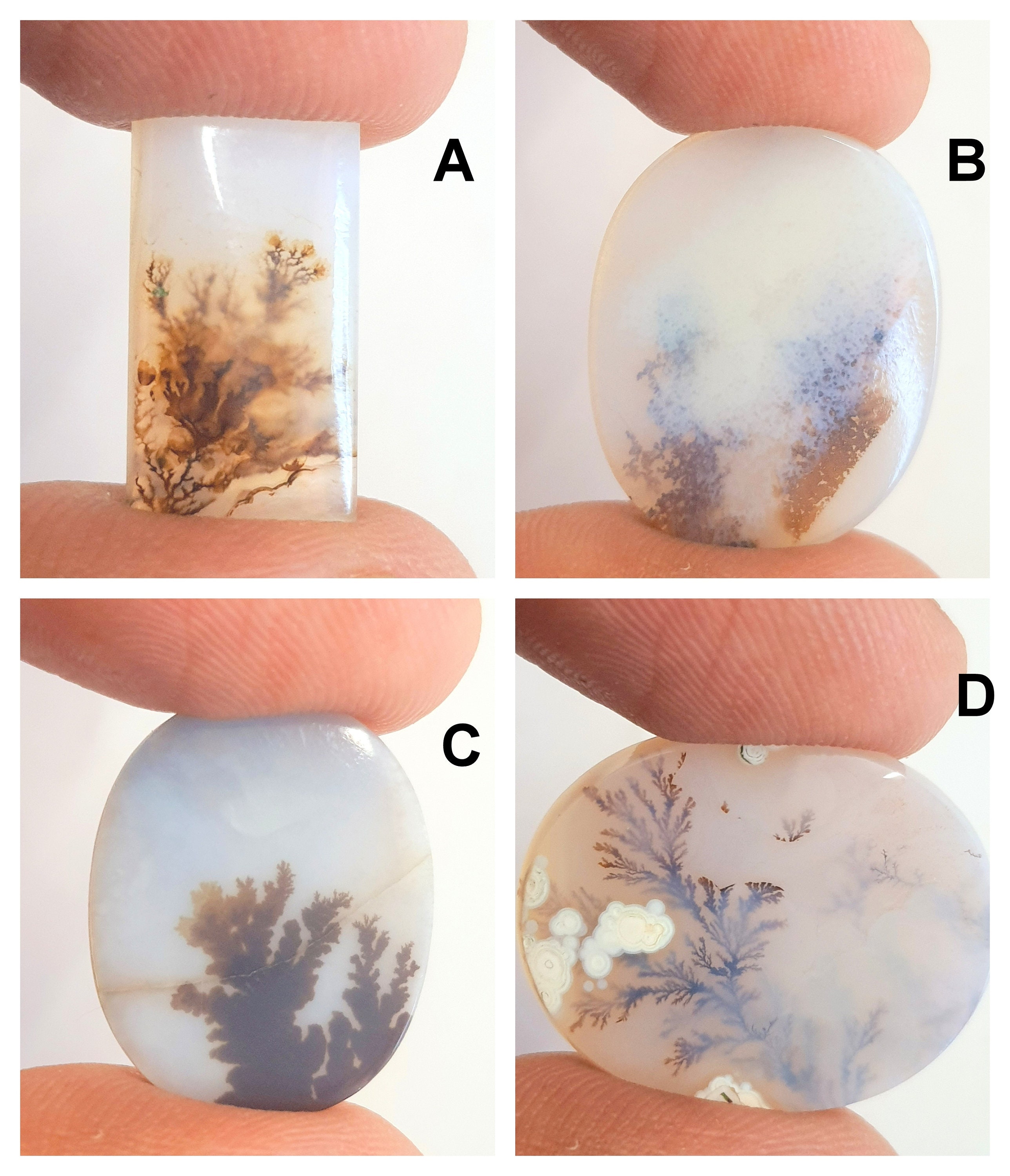 Jewelry Making & Beading Natural Shajri Smooth polish Natural Dendrite ...