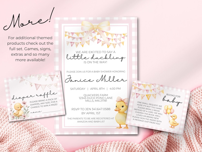 Printable Duckling Baby Shower Banner | Pink & Yellow DIY Banner | A ...