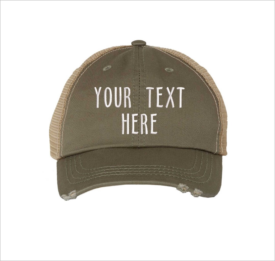 Custom Hat, Distressed Baseball Cap Custom Embroidered Hat - Etsy