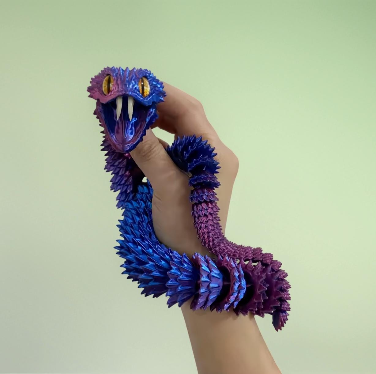 3D Printed Poseable Snake Fidget Toy: Articulated Serpent Dragon Decor ...