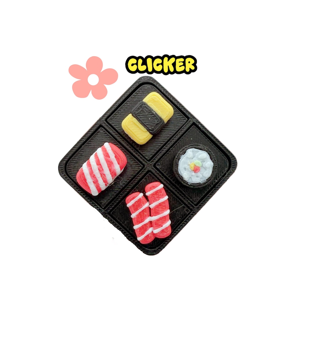 3D Printed Bento Box Keycap Fidget Clicker Keychain: Sushi Lover Gift ...