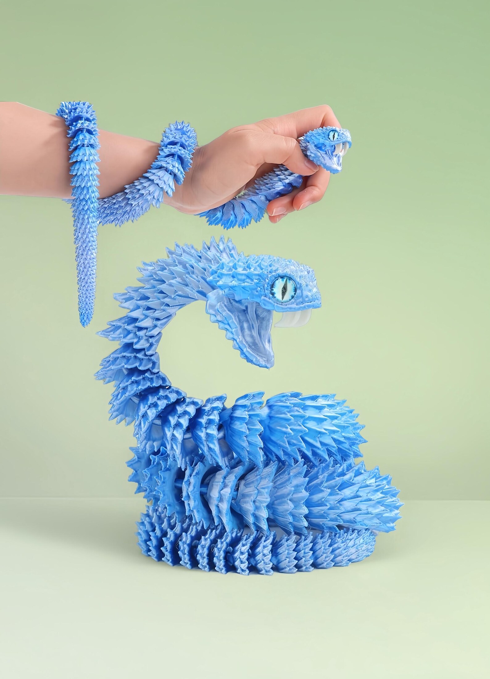 3D Printed Poseable Snake Fidget Toy: Articulated Serpent Dragon Decor ...