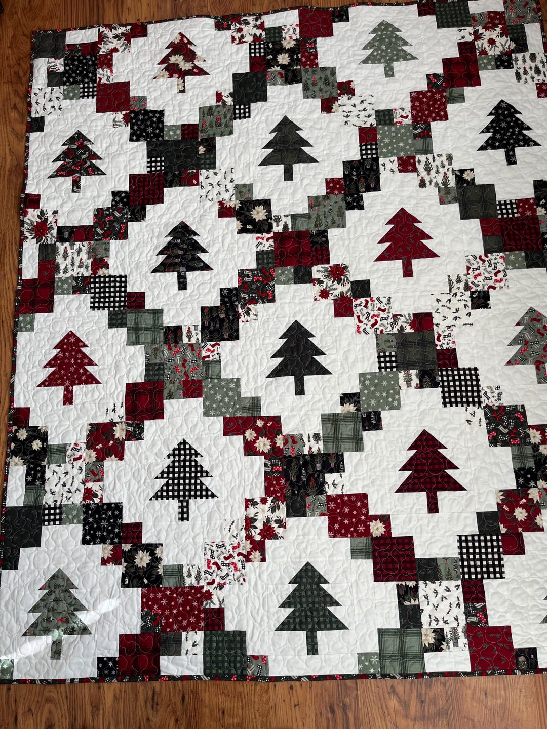 Evergreen Trees Christmas Quilt - Etsy