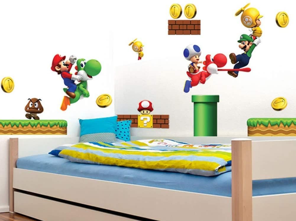 Super Mario Vinyl Stickers Wall Decals Peel & Stick Build a | Etsy