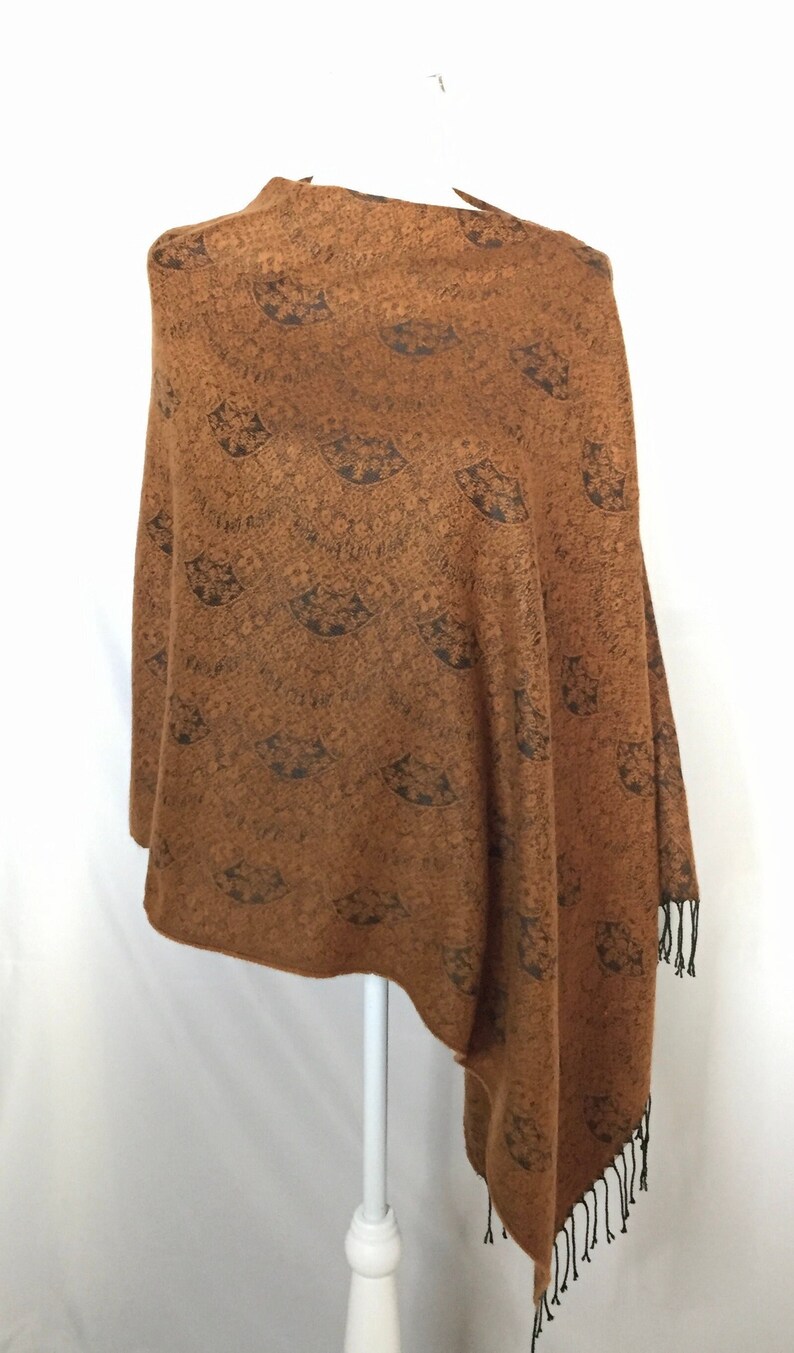 Shawl / Poncho in Warm Rust - Etsy