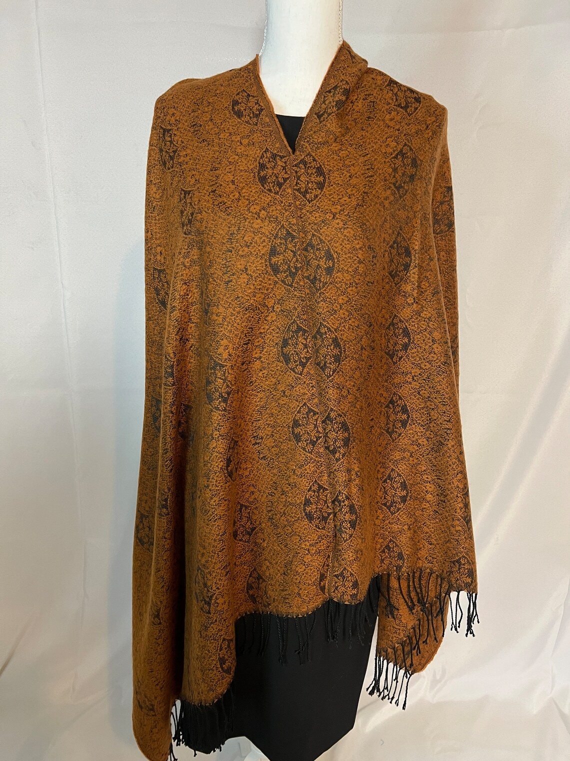 Shawl / Poncho in Warm Rust - Etsy