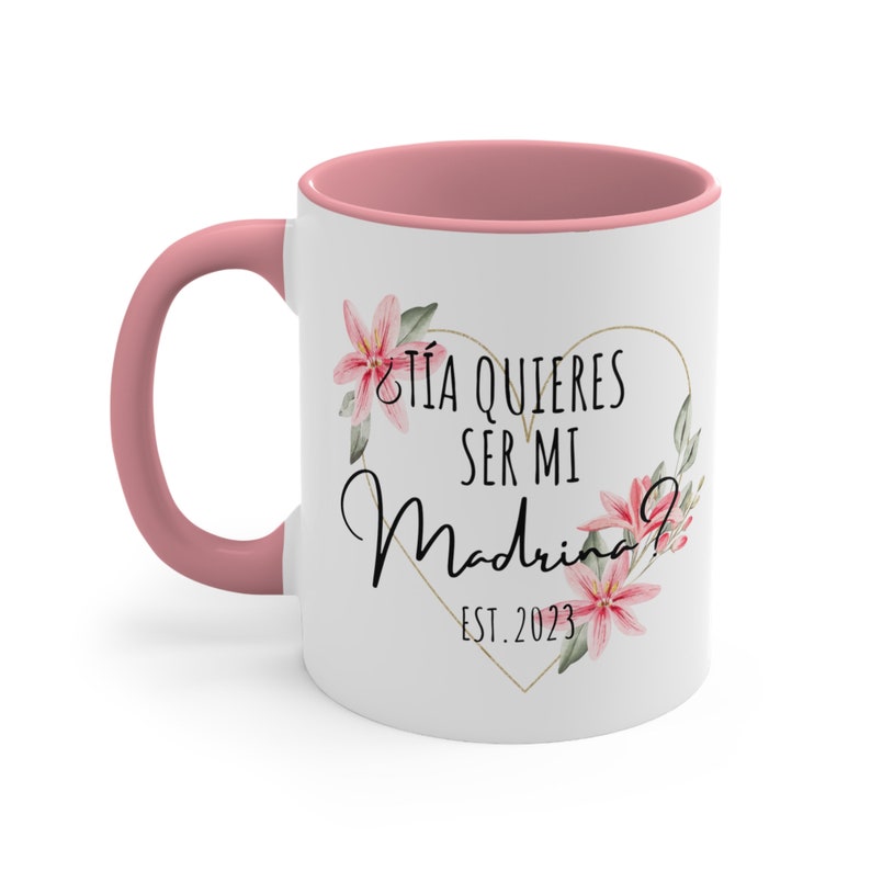 Tía Quieres Ser Mi Madrina Accent Coffee Mug Auntie Baptism - Etsy