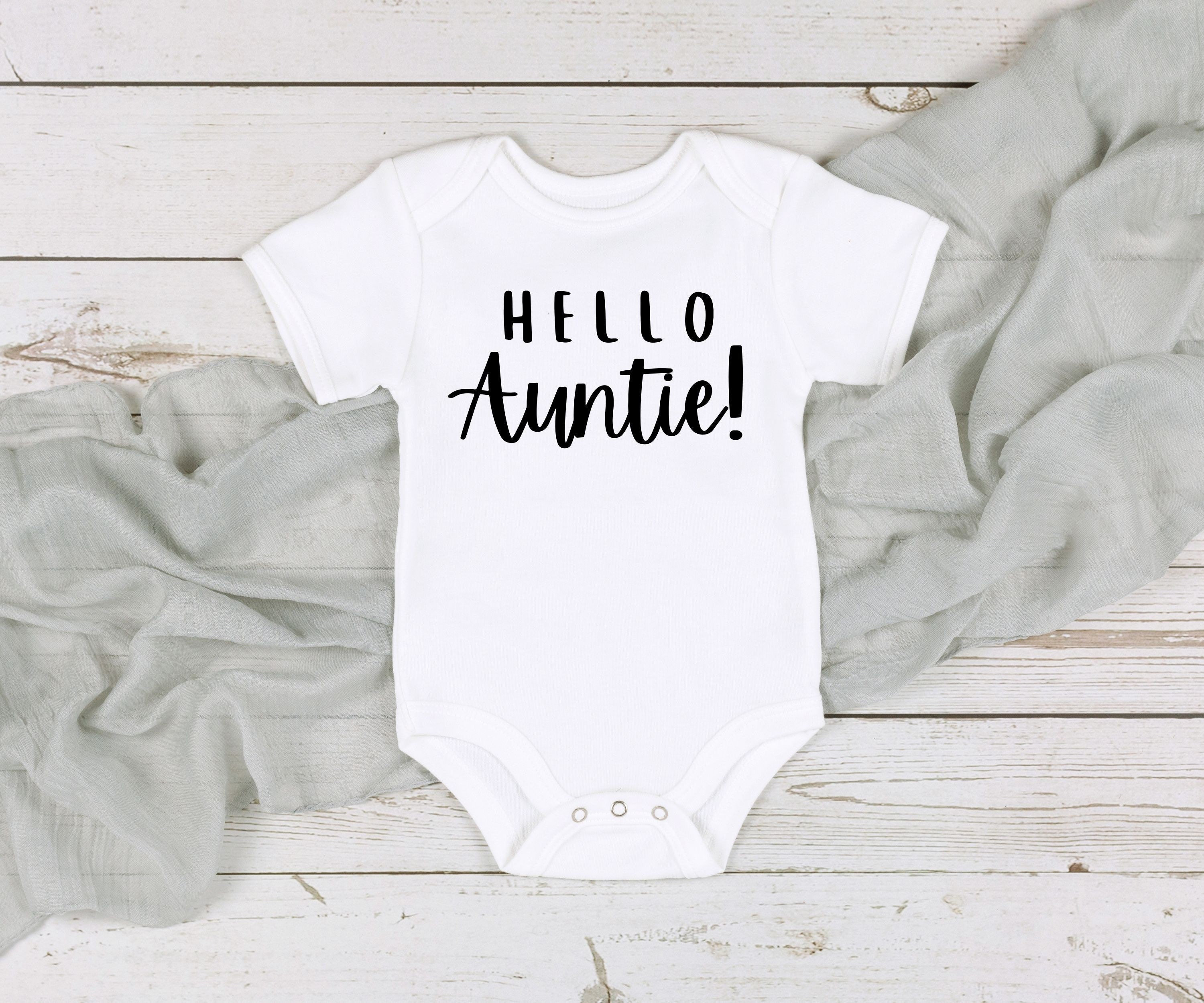 Hello Auntie Baby Pregnancy Announcement Bodysuit Aunt | Etsy