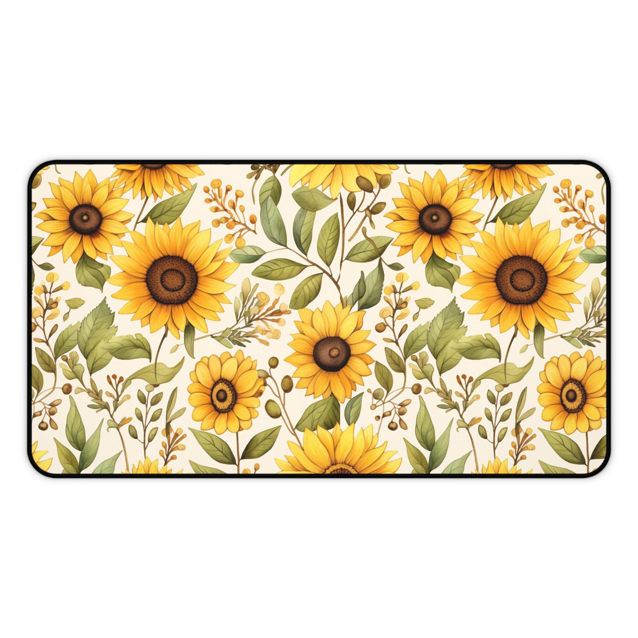 Aesthetic Desk Mat Sunflower Vintage Cute Workspace Decor, Nature ...