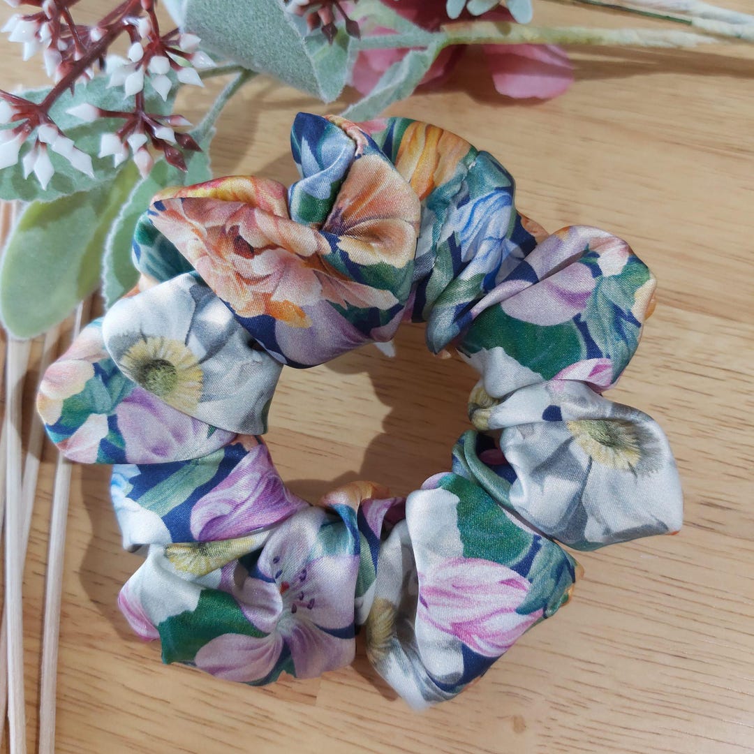 Floral MULBERRY SILK SCRUNCHIE - Teen Girl Hair Accessories, Scrunchie ...