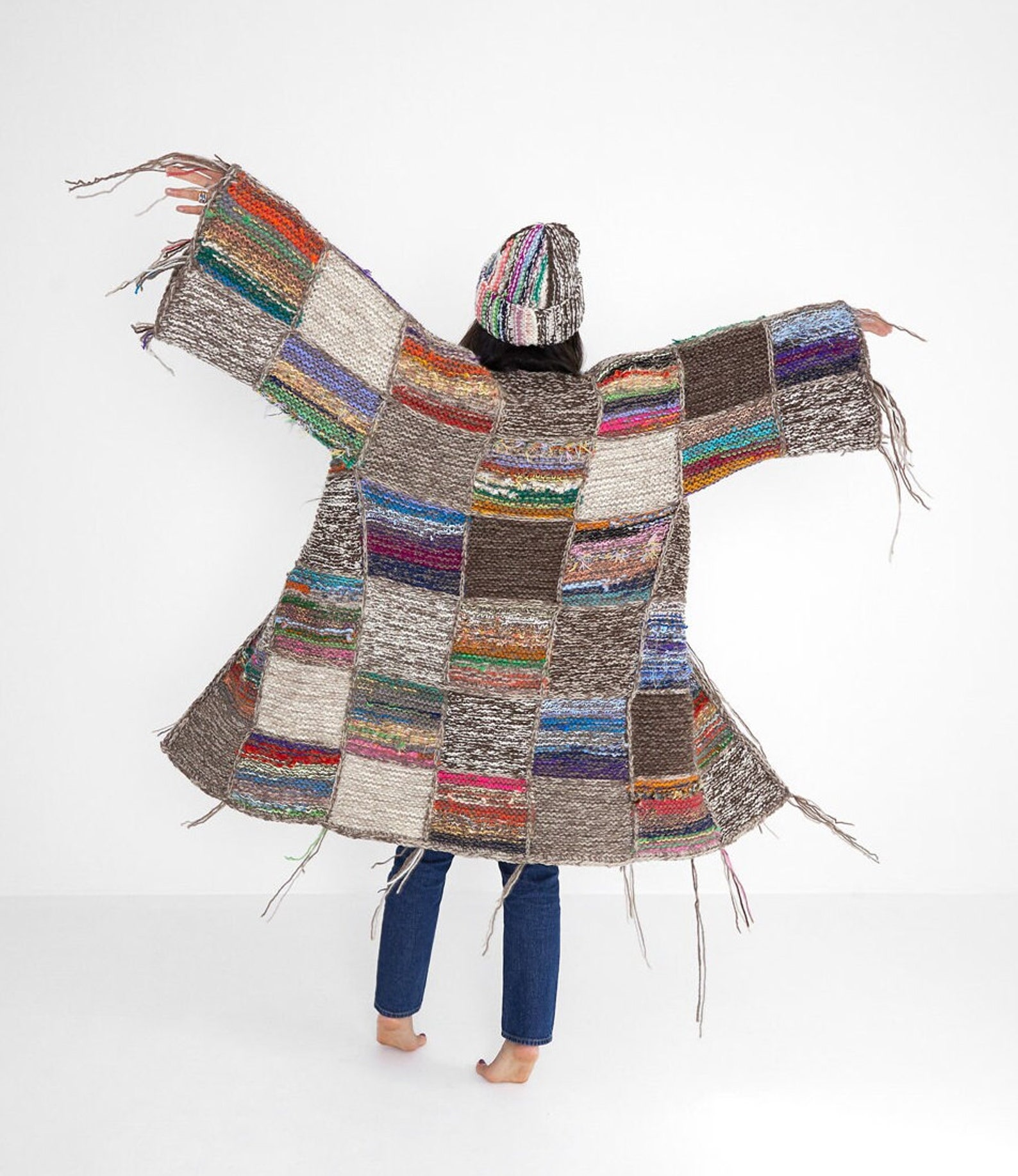 Patchwork Knit Duster - Etsy