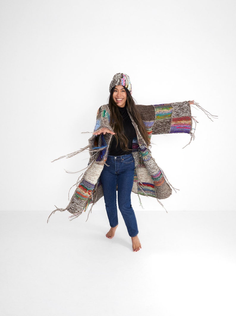 Patchwork Knit Duster - Etsy