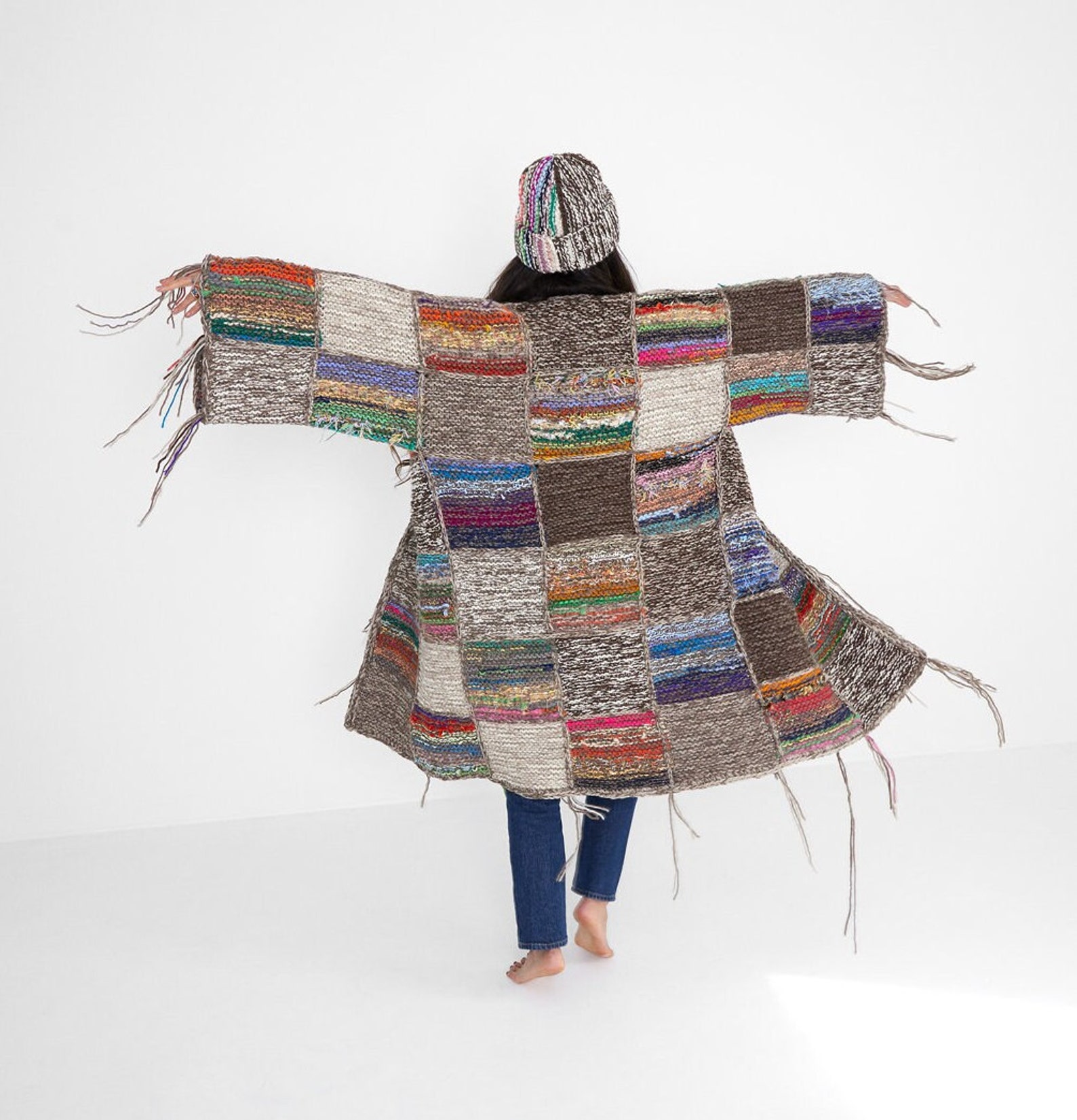 Patchwork Knit Duster - Etsy