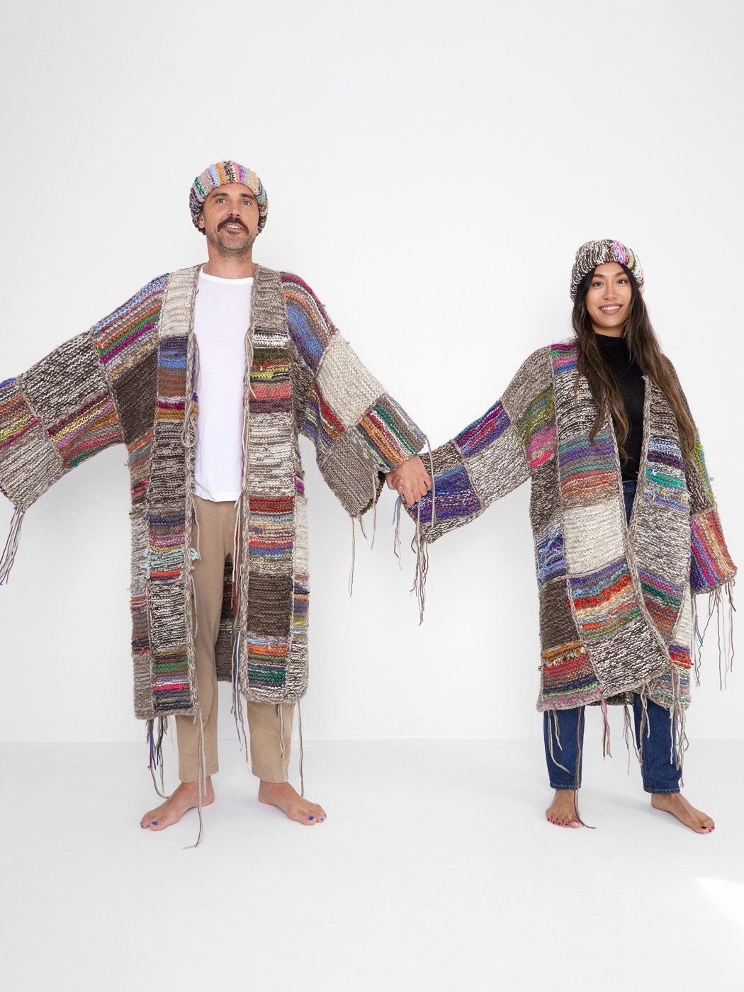 Patchwork Knit Duster - Etsy UK