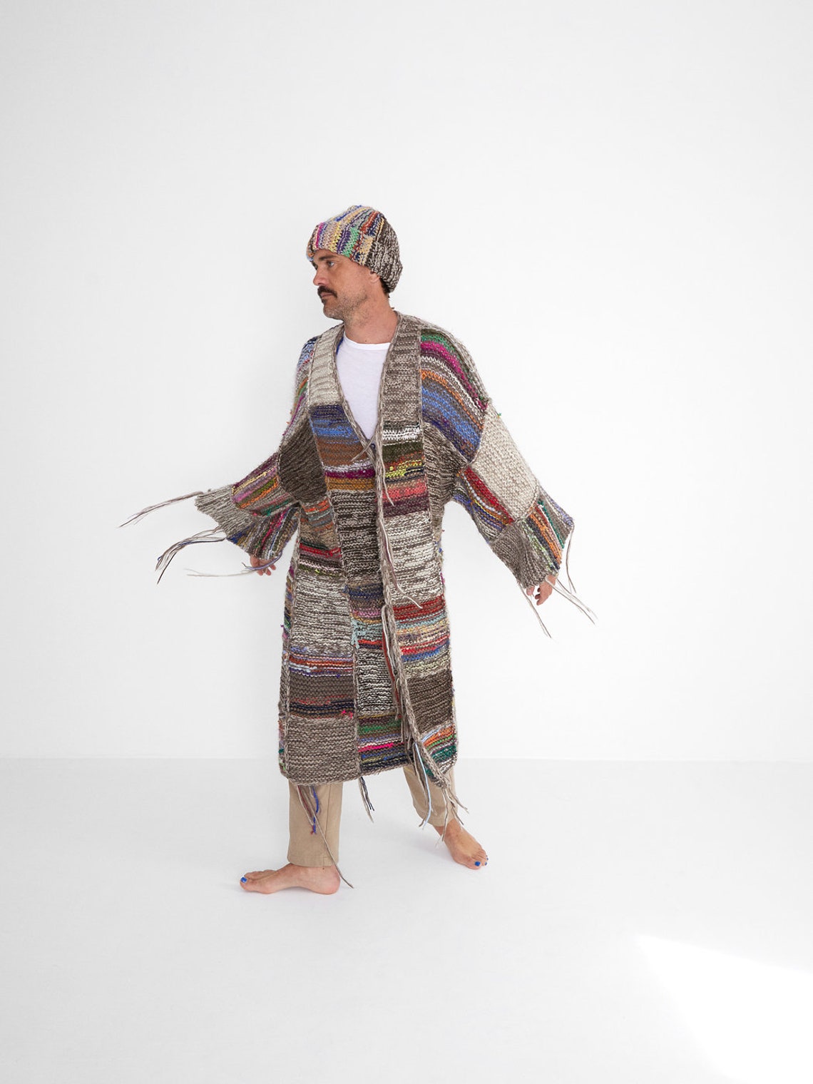 Patchwork Knit Duster - Etsy
