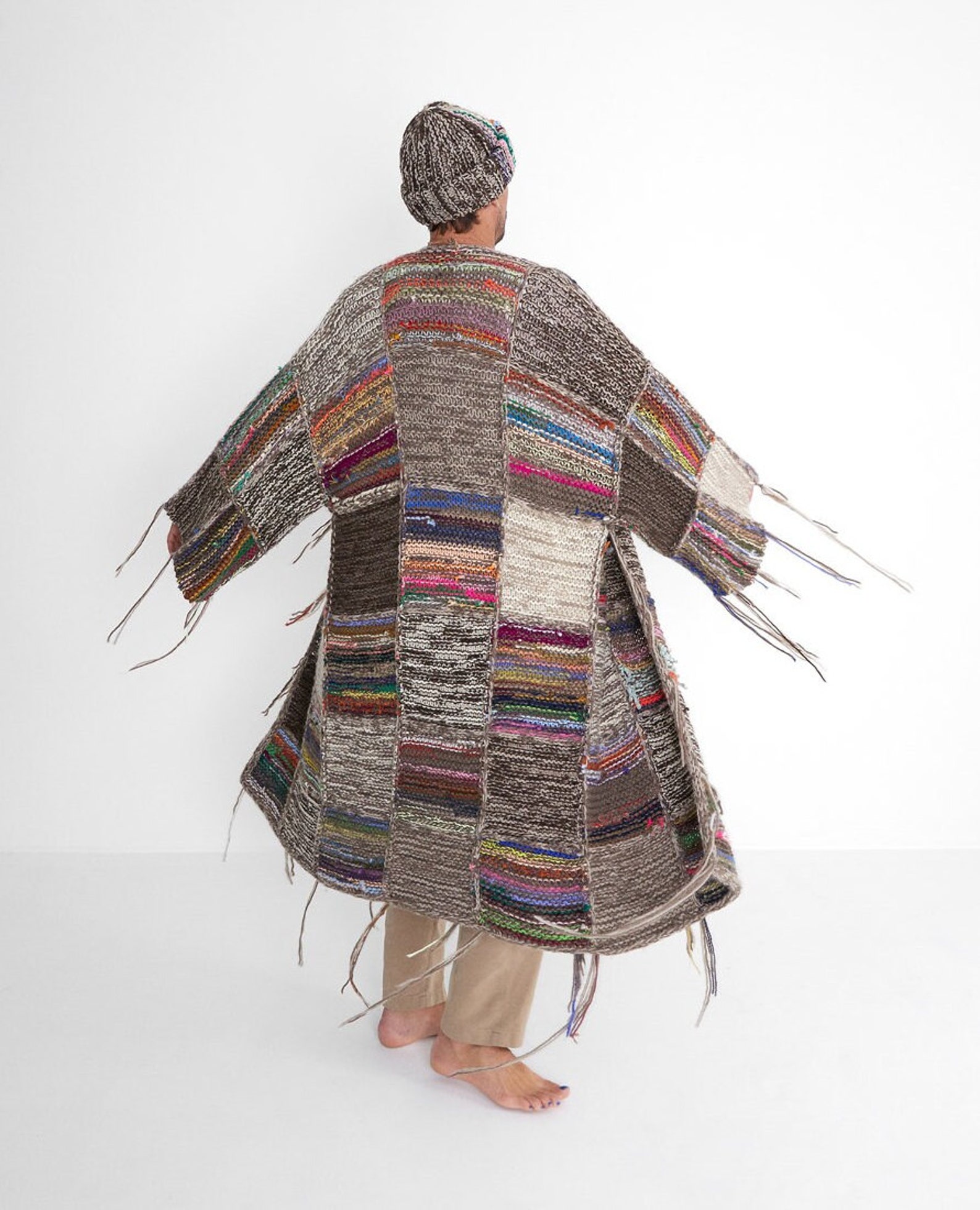 Patchwork Knit Duster - Etsy