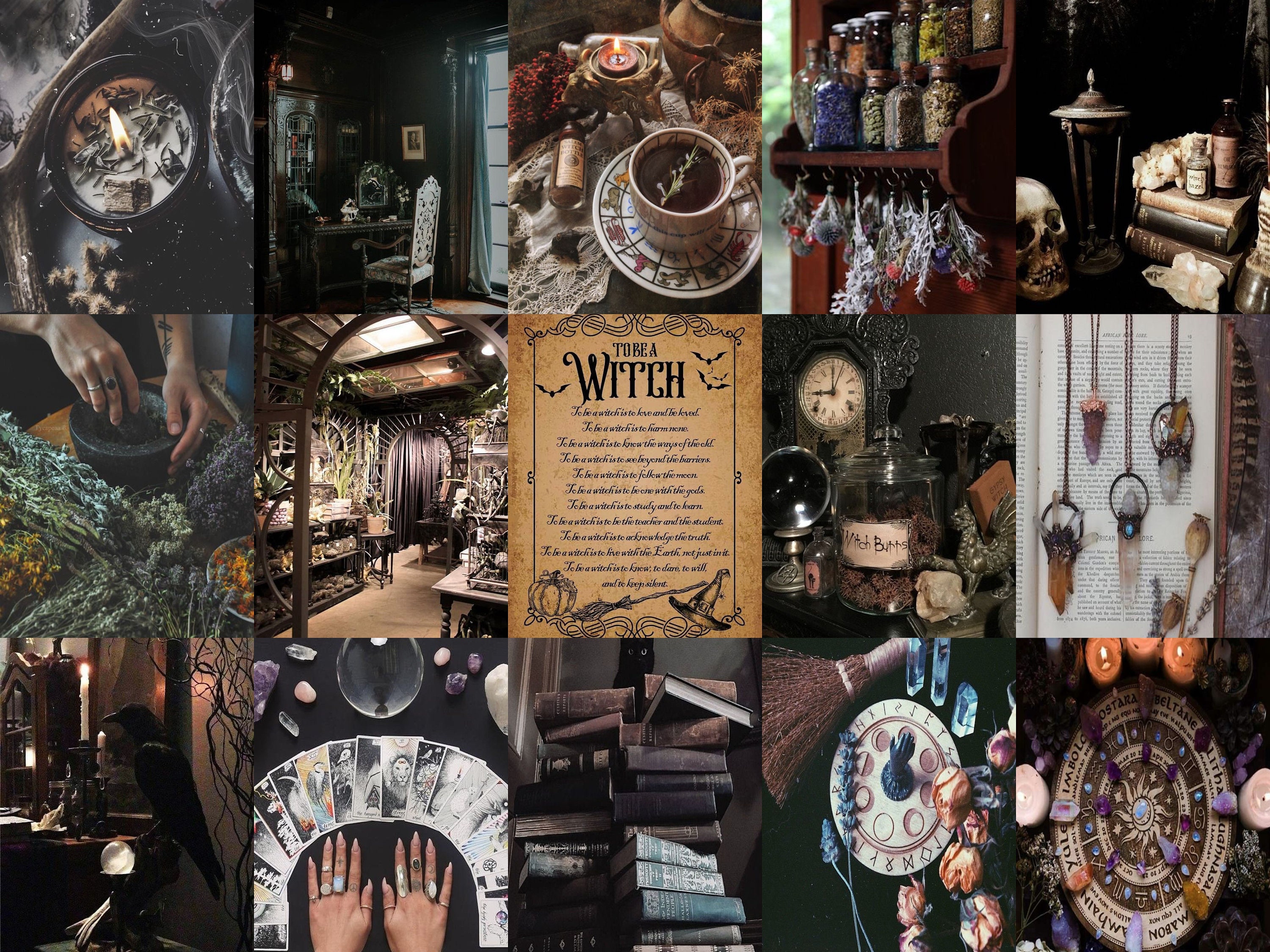 Witch-core aesthetic crystals magic witch craft digital | Etsy