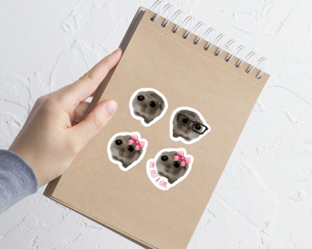 Sad Hamster Sticker Pack 4 Unique Designs Bubble-free Vinyl Decals ...