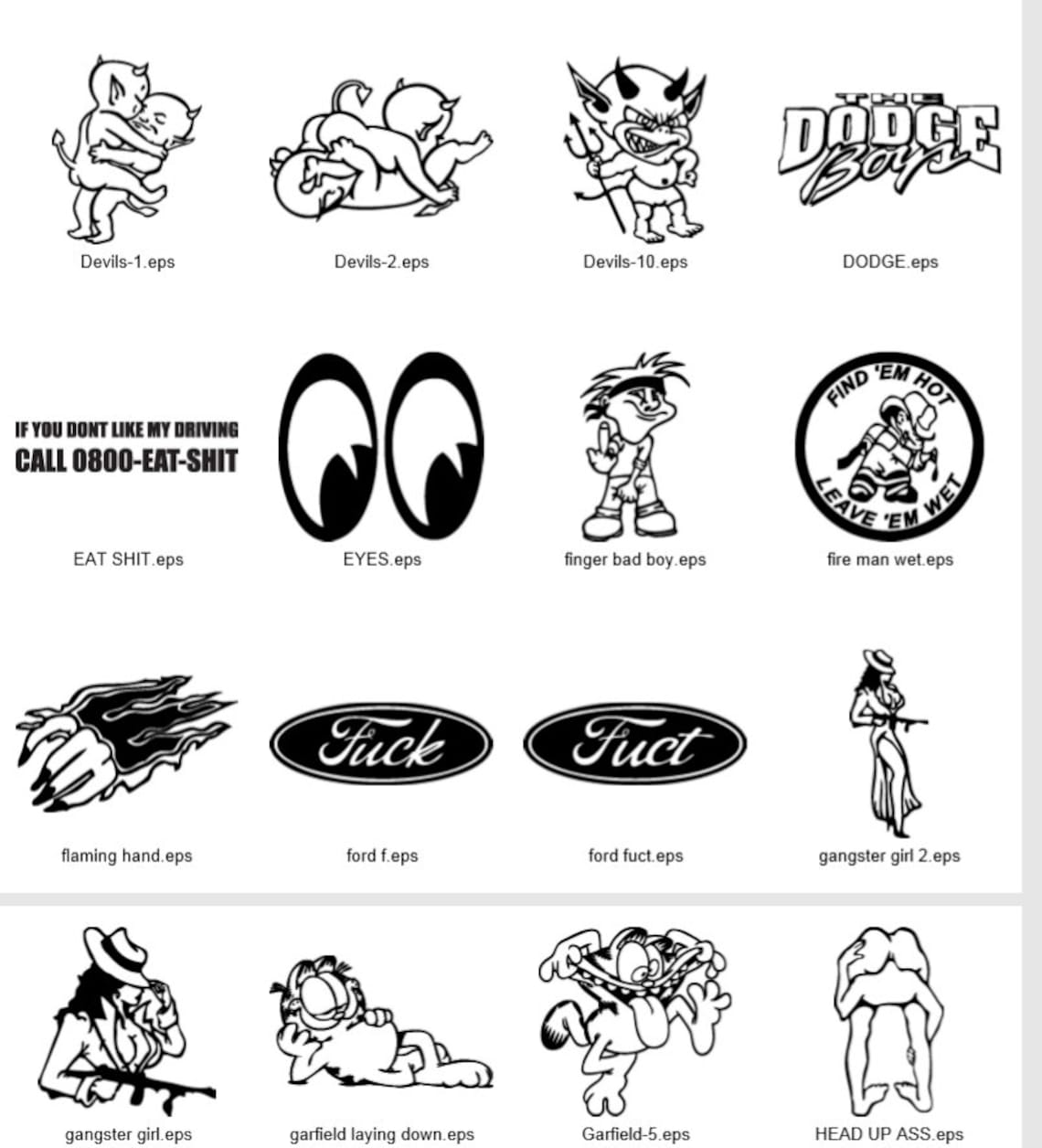 Car Decals Vector Art / Amusing Funny Svg Bundle / Eps Bundler | Etsy