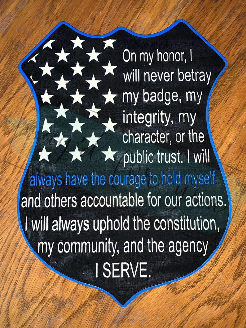 Law Enforcement Badge With Oath - Etsy