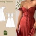 Strapless Silk Dress Sewing Pattern PDF S-XL - Etsy