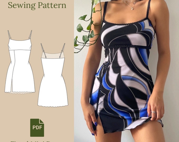 Fitted Mini Dress Sewing Pattern PDF S-XL - Etsy