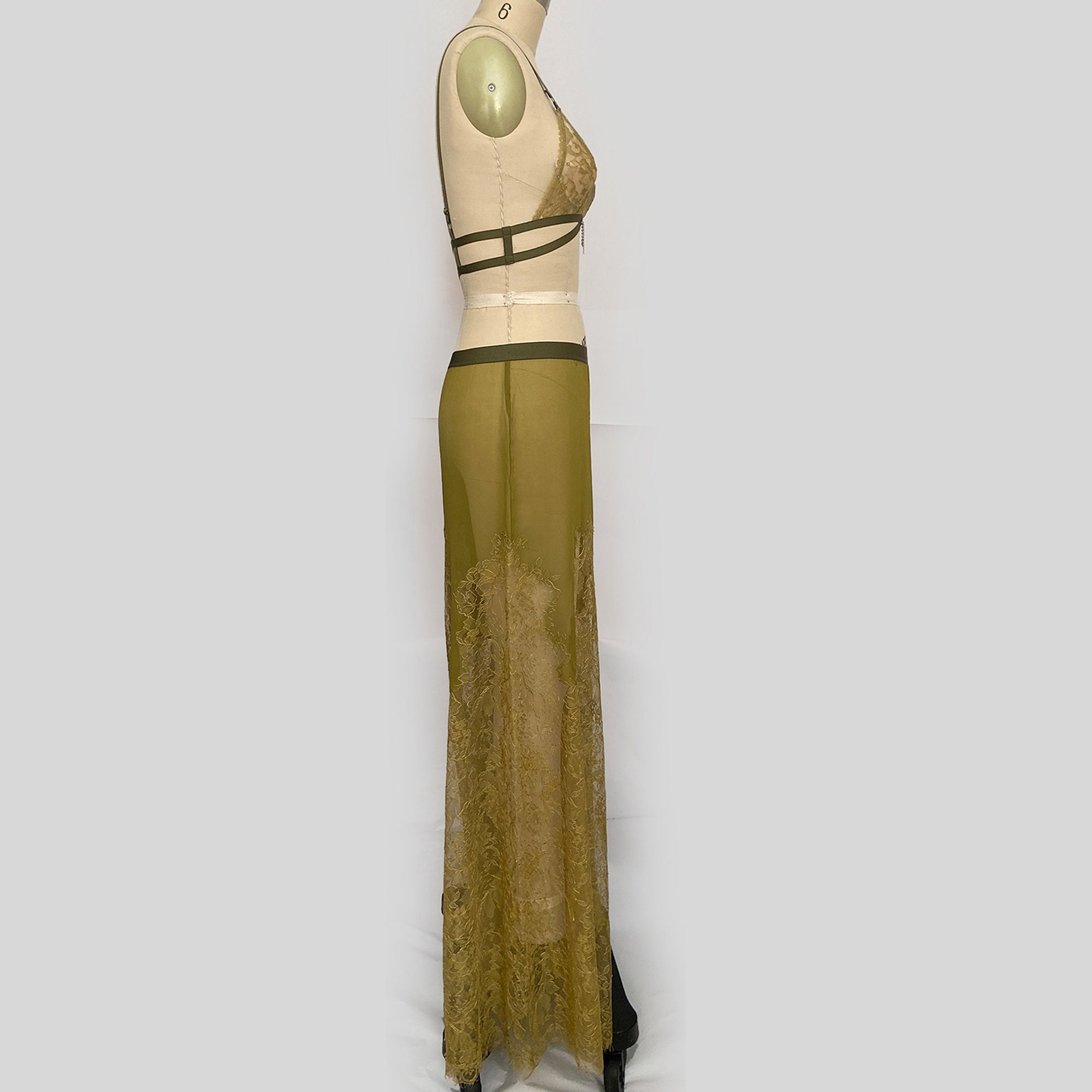 Chartreuse Soft Bra & Silk Pant Set - Etsy