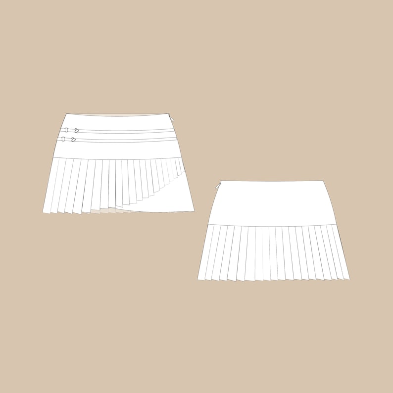Pleated Mini Skirt Sewing Pattern PDF XS-XL - Etsy