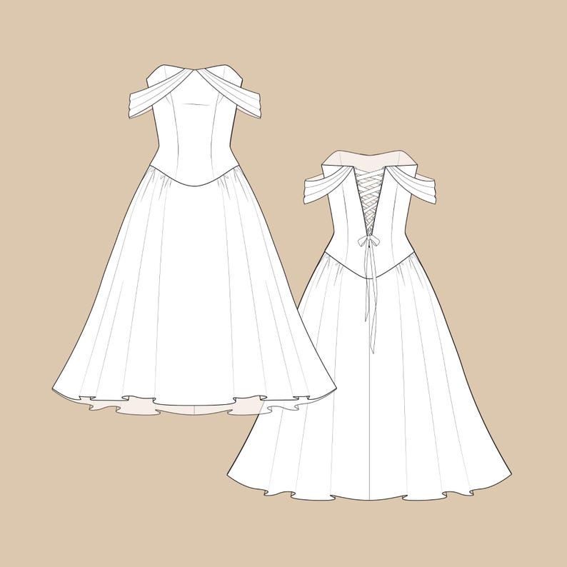 Drop Waist Corset Dress Sewing Pattern PDF 00-16 - Etsy
