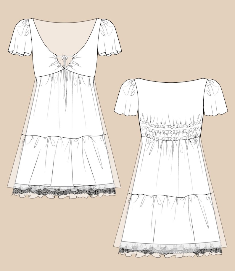 Babydoll Dress Sewing Pattern PDF XS-XL - Etsy