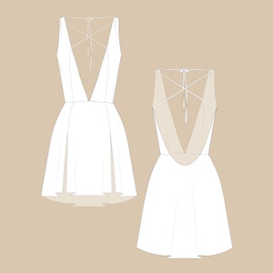 Deep V-neck Silk Dress Sewing Pattern PDF XS-L - Etsy