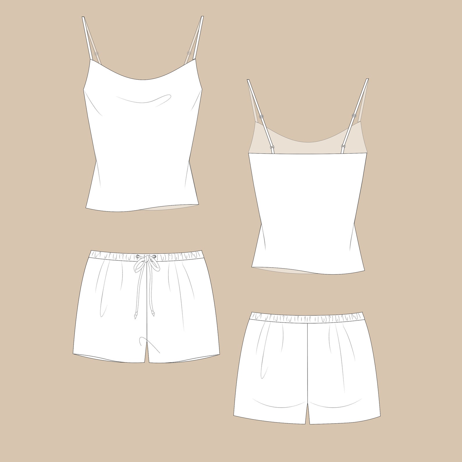 Silk Pajama Set Sewing Pattern PDF XS-XL - Etsy