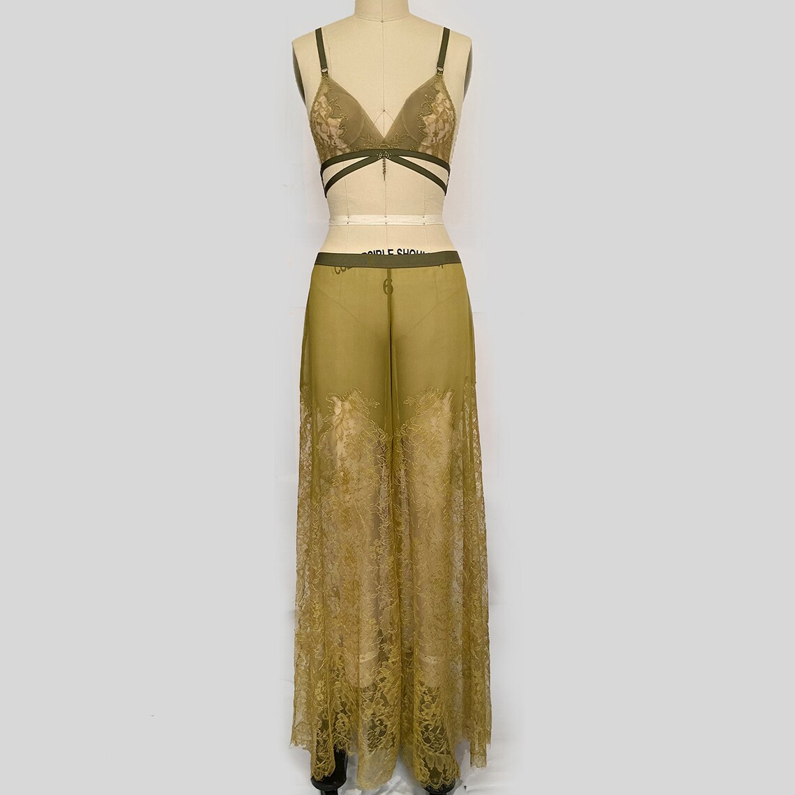 Chartreuse Soft Bra & Silk Pant Set - Etsy