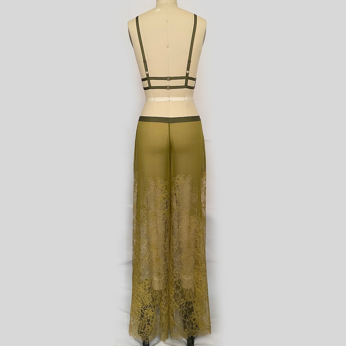 Chartreuse Soft Bra & Silk Pant Set - Etsy