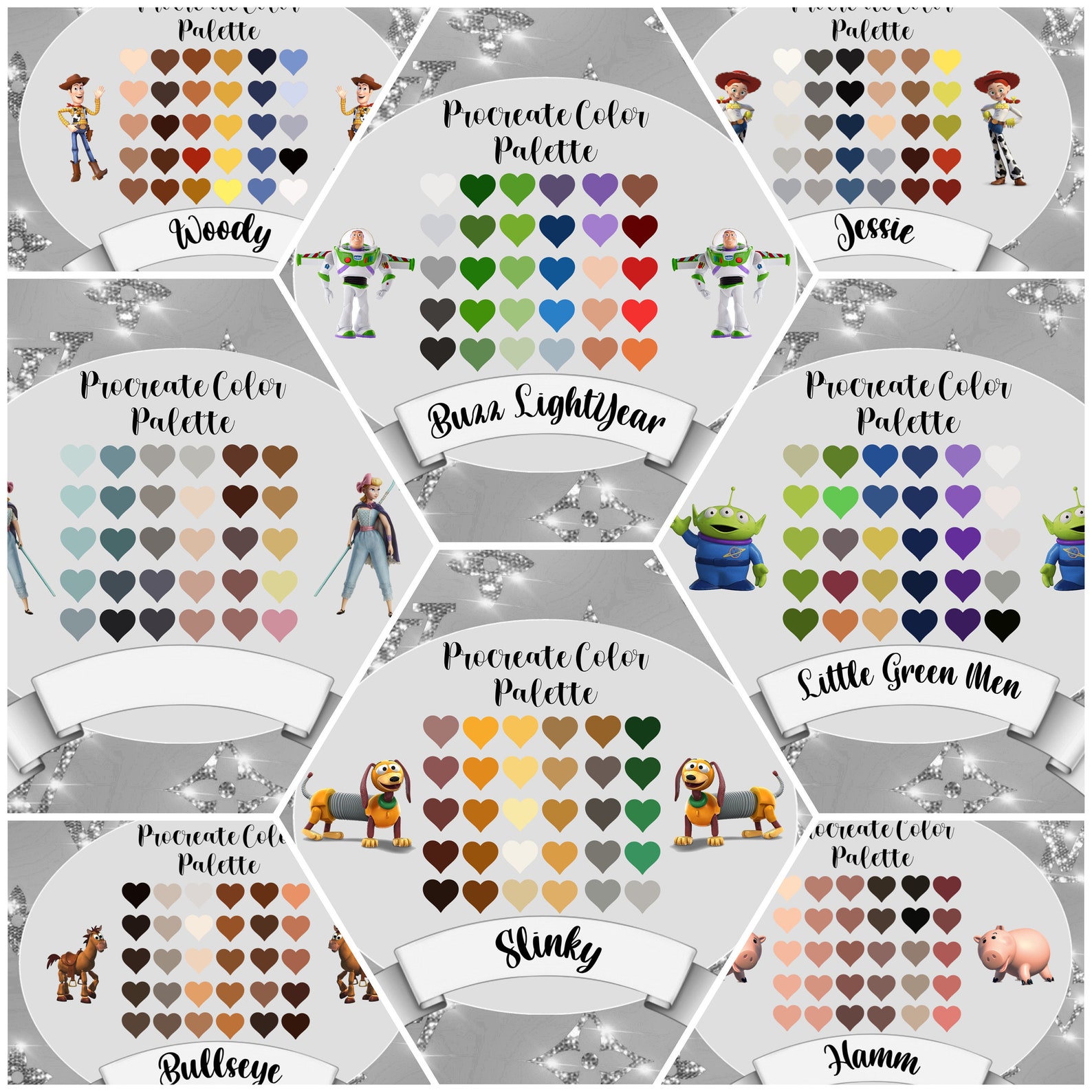 Toy Story Procreate Color Palette Bundle Color Swatches - Etsy Singapore