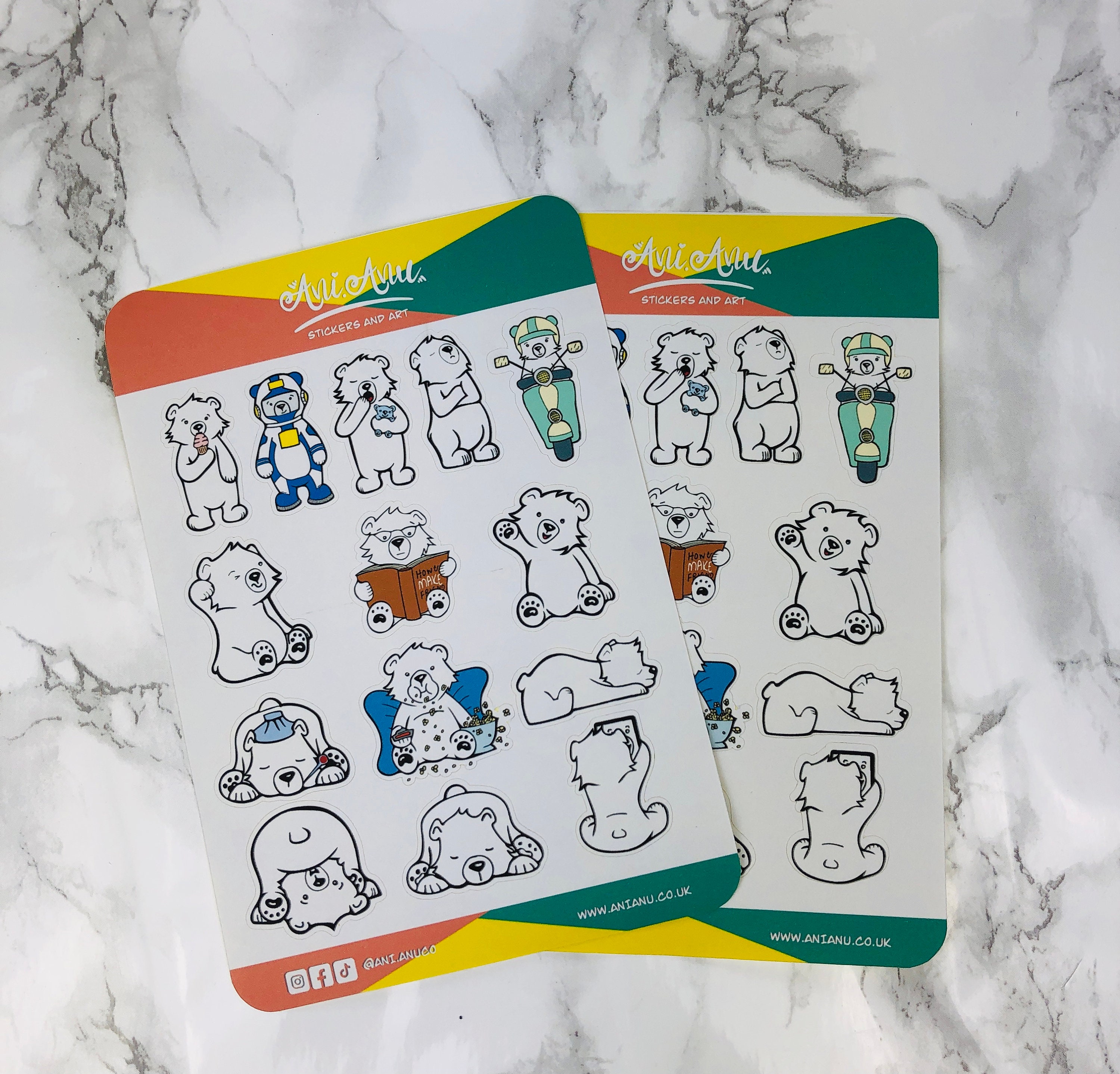 Cute Polar Bear Sticker Sheets Cute Stationery Planner | Etsy