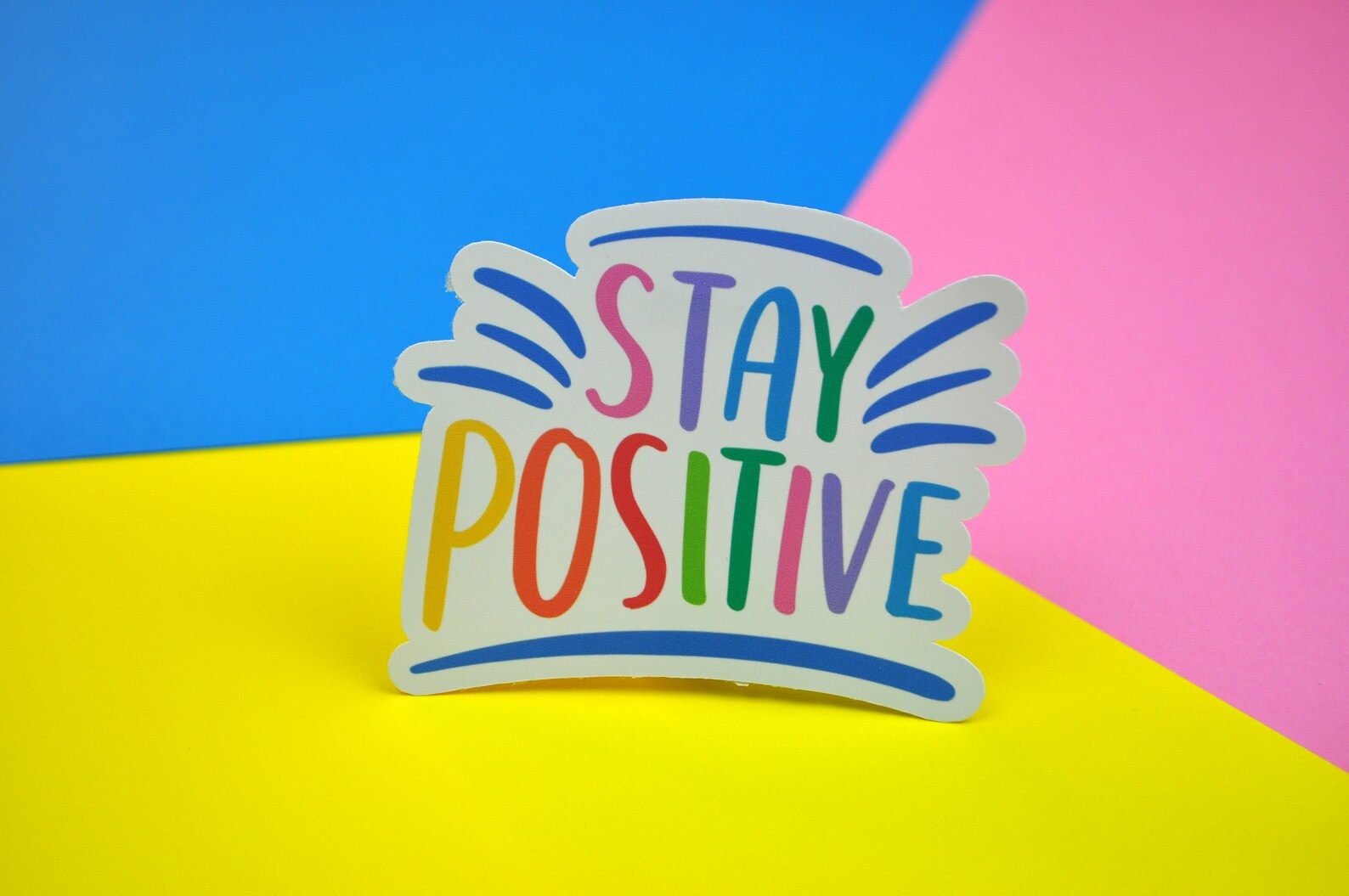 Stay Positive Hand Lettering Vinyl Sticker Cute Stationery Planner ...
