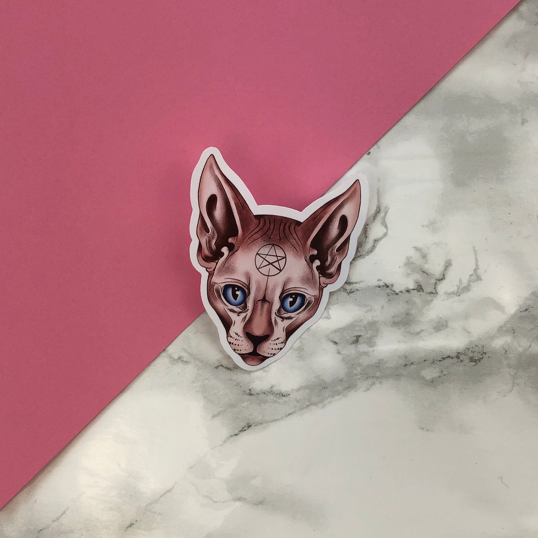 Sphynx Cat Witchy Vinyl Sticker Cute Stationery Planner Stickers Bullet ...