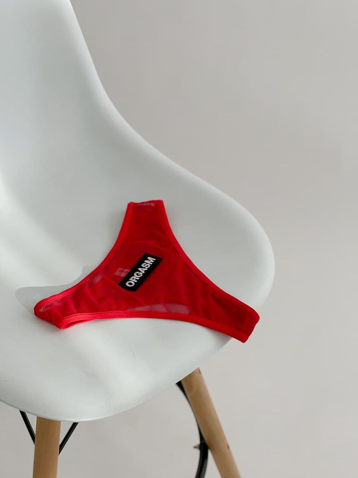 Mesh Thong With Patch, Orgasm Panties, Transparent Thong, Red Thong ...