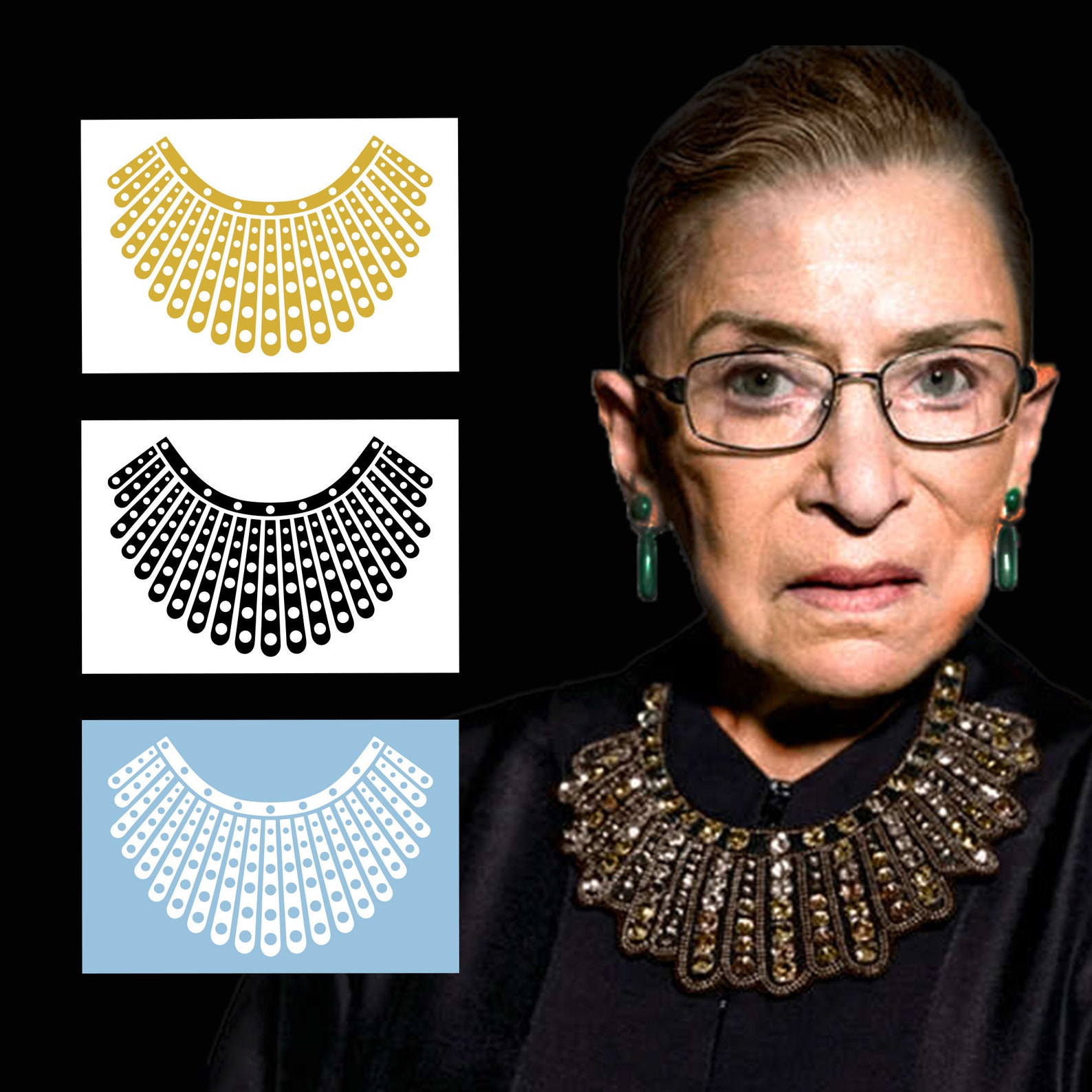 RBG Dissent Collar Decal Ruth Bader Ginsburg Dissent Collar - Etsy UK