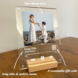 Custom Music and Song Plaque, Personalized Picture Frame, Custom Photo ...
