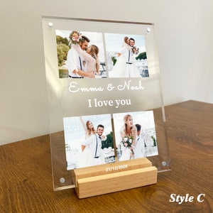 Custom Photo Collage Plaque, Personalized Picture Frames Glass Art ...