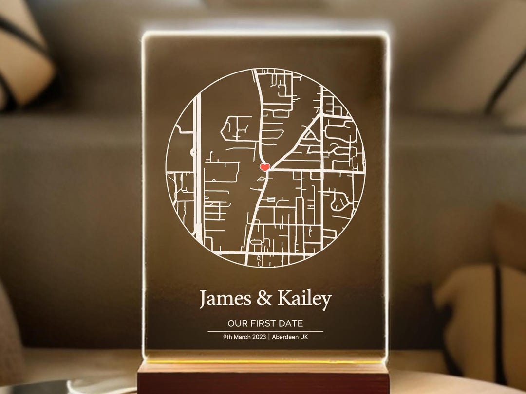 Anniversary Gifts, First Date Map, Where We Met Map, Custom Map Print ...