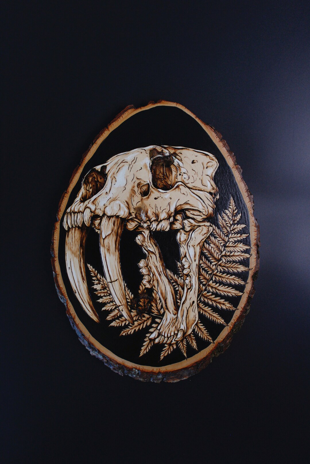 Saber Tooth Tiger Wood Burned Art - Etsy