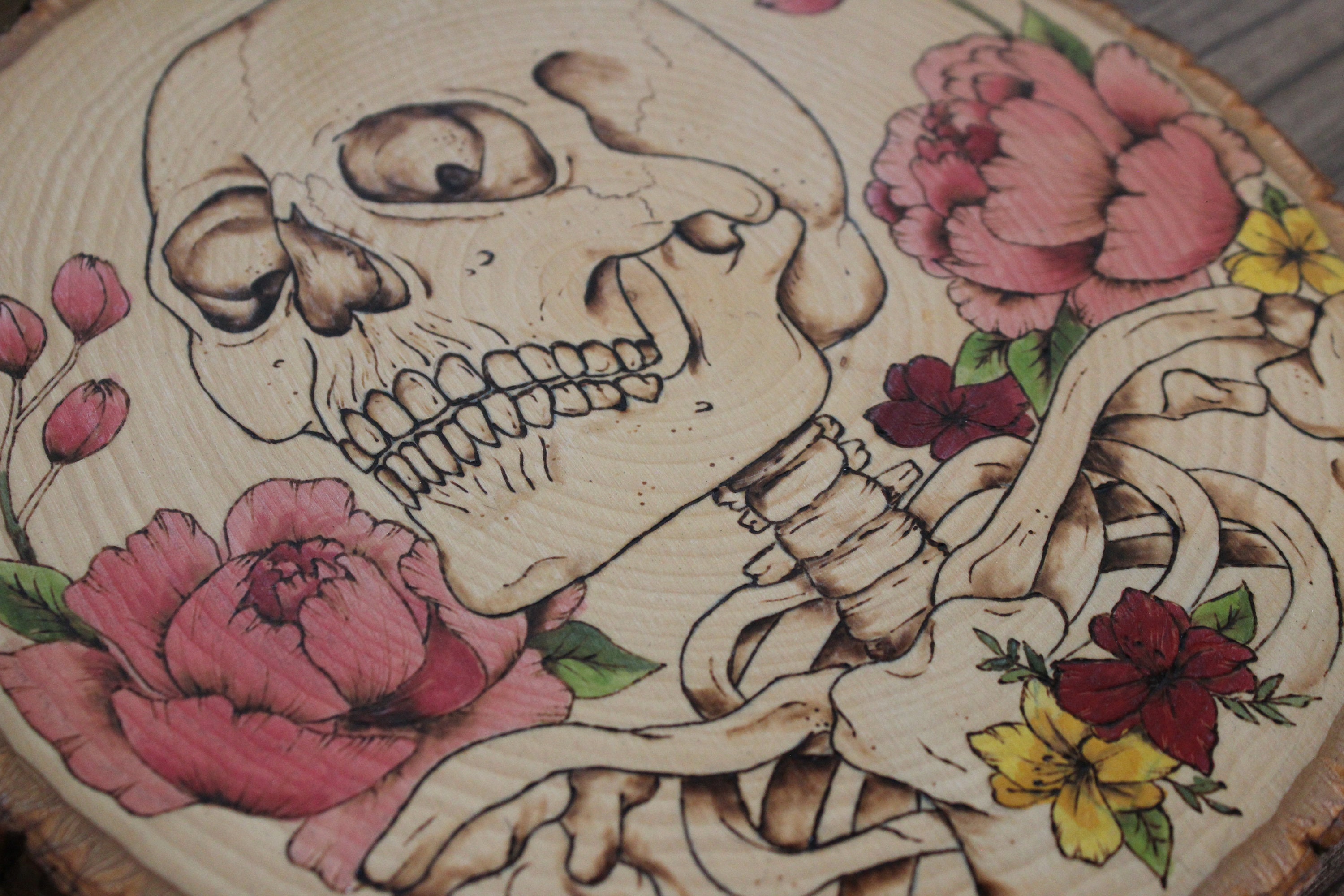 Wood Burned Skull Art - Etsy
