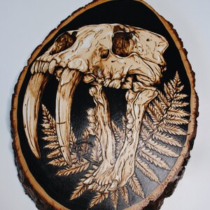 Saber Tooth Tiger Wood Burned Art - Etsy